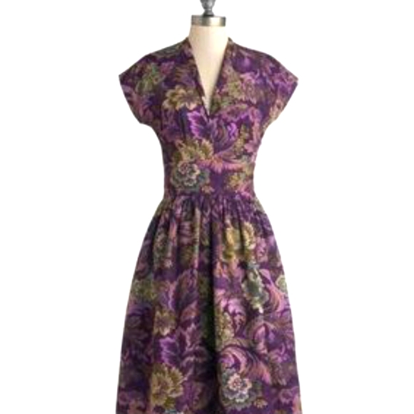Modcloth | Dresses | Modcloth Bea And Dot Purple Tapestry Dress Plus ...